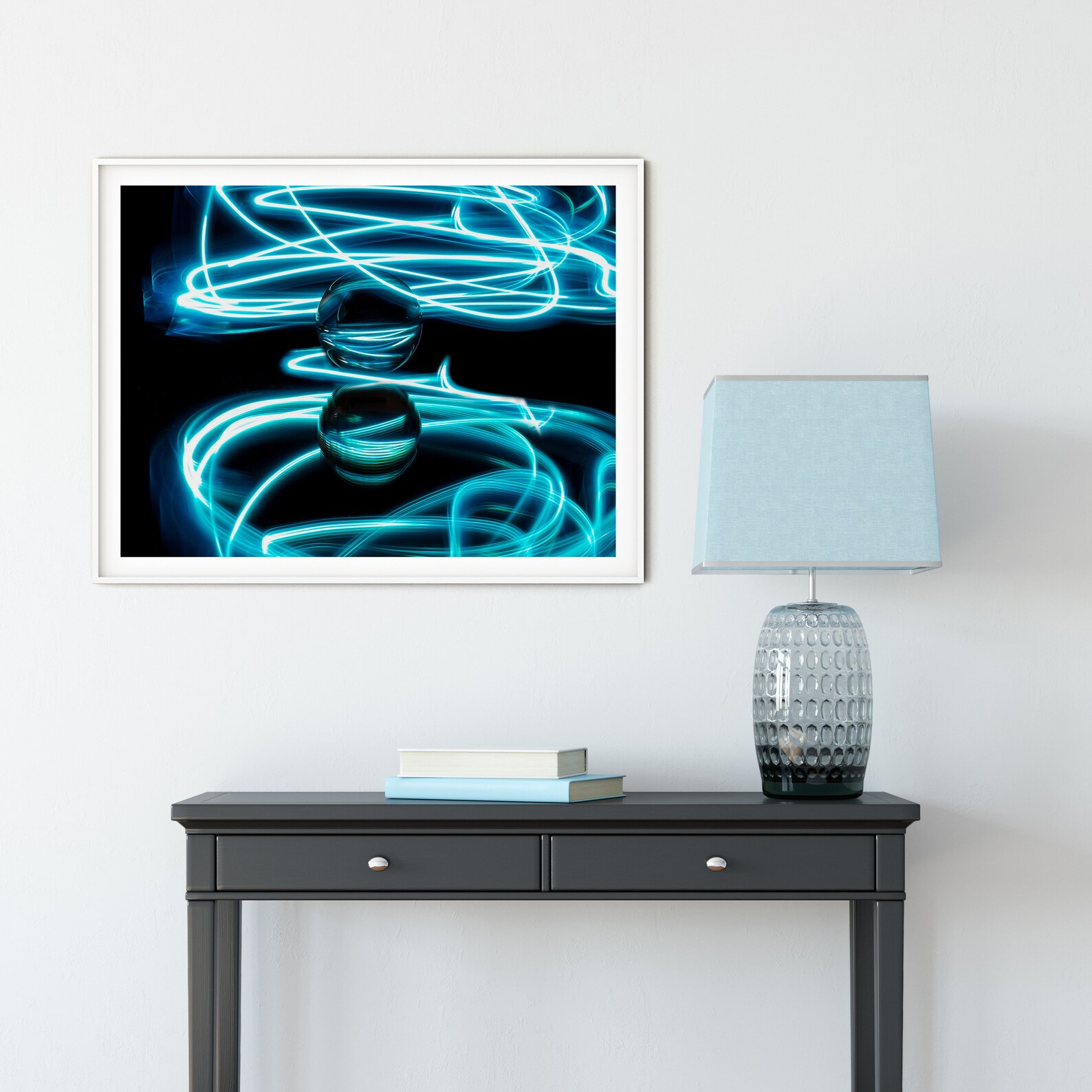 Aqua Abstract Art Colorful Wall Art Futuristic Art - Etsy