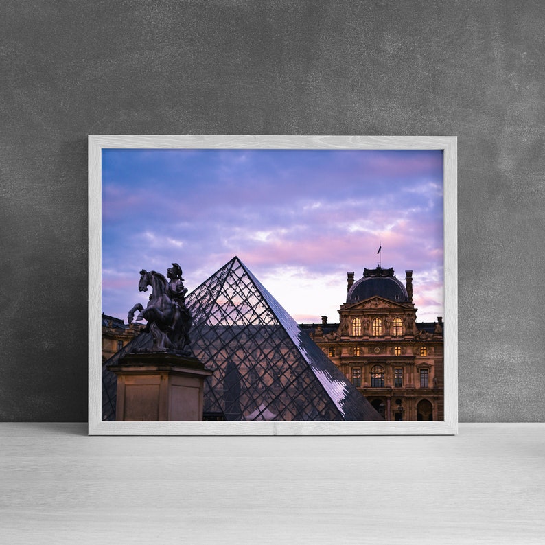 Louvre Museum Photography Print, Office Wall Art, Purple Sunset, Gifts ...