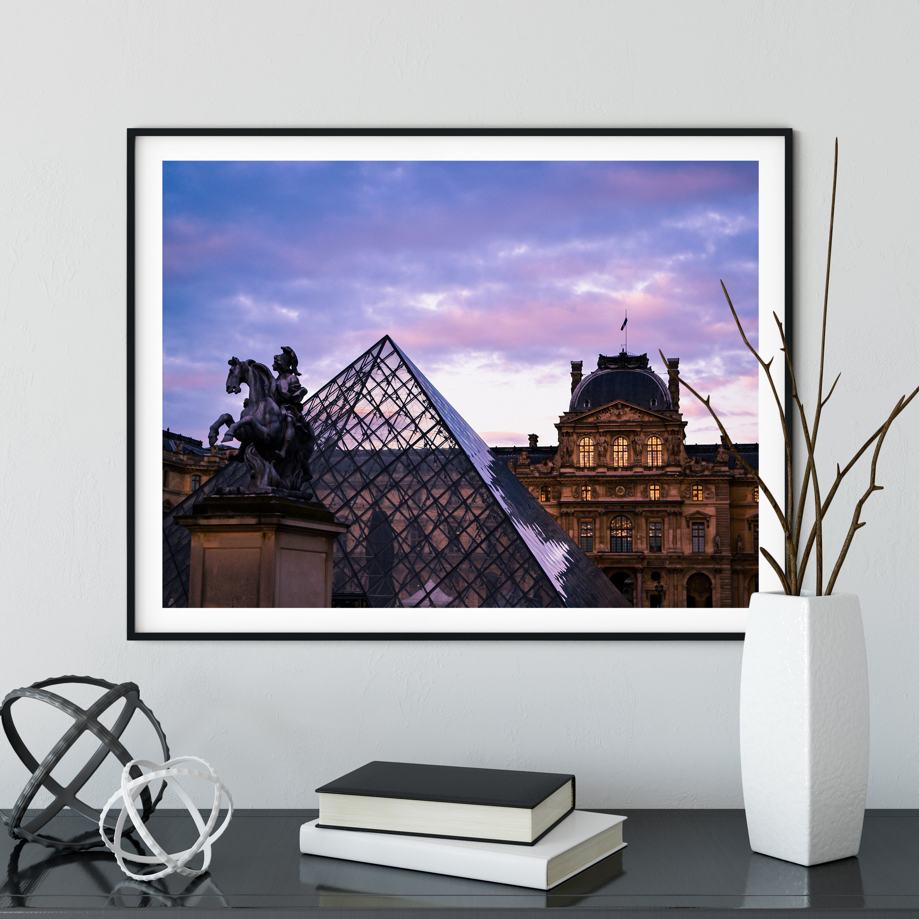 Louvre Museum Photography Print, Office Wall Art, Purple Sunset, Gifts ...