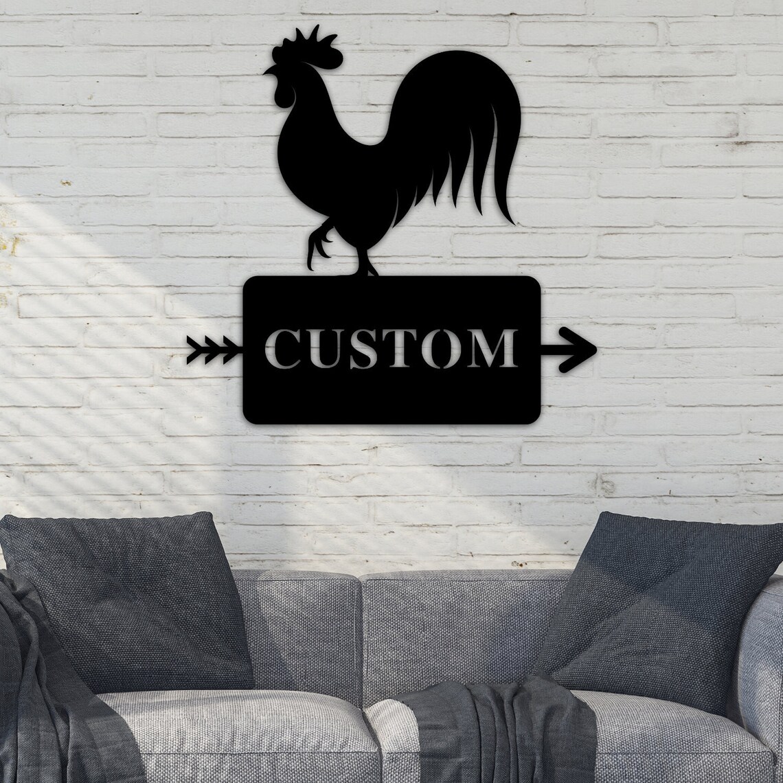 Custom Metal Rooster Signwall Hangingrooster - Etsy