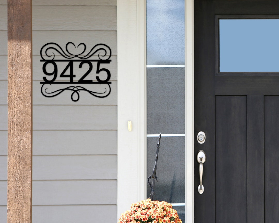 Personalized Metal Address Sign | Custom House Number Wall Art - Etsy
