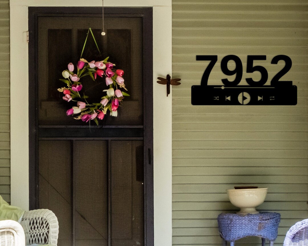 Custom Wall Address Sign, Play Button, Address Sign, Metal Sign, House ...