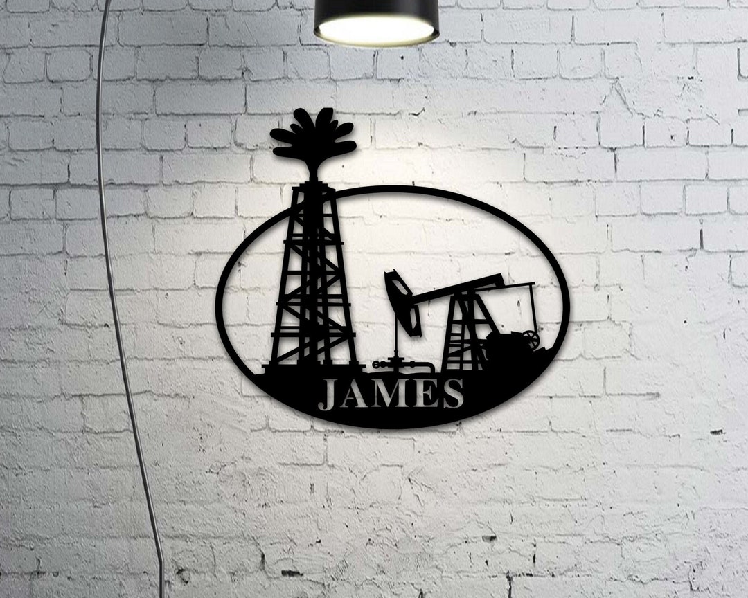 Oil Rig Sign, Oilfield Decor, Oil Pump Sign, Oil Rig Sign, Personalized ...