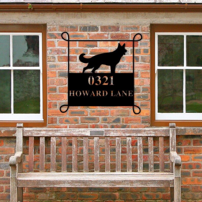 Custom Metal Sign, Address Sign, Custom Dog Sign, Dog, House Number ...