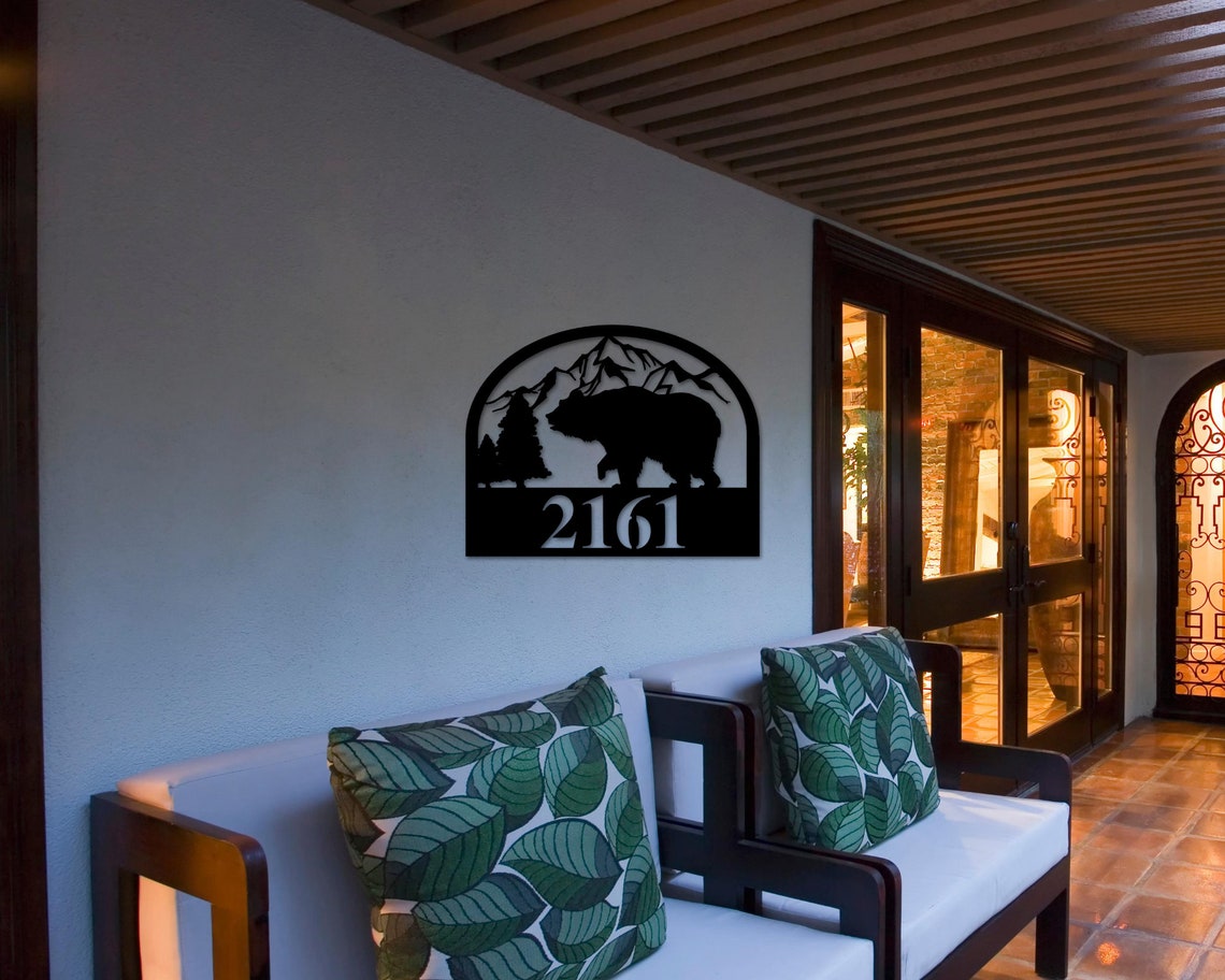 Bear Address Sign Metal Bear Address Sign Metal House - Etsy