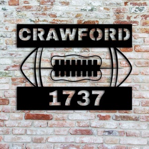 Custom Metal Football Sign, Home Decor, Sports Wall Hanging, Football ...