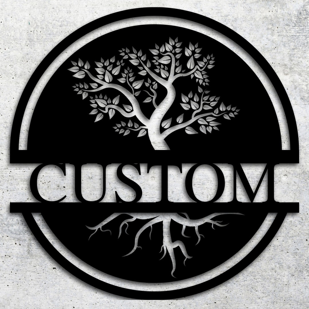Metal Name Sign,oak Tree,tree Sign,tree, Housewarming Gift,last Name ...