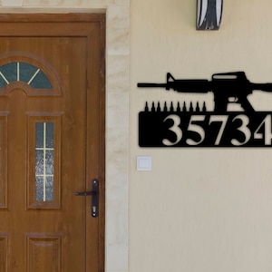 AR-15 Custom Metal Sign,address Sign,gun Sign,name Sign,gift for Dad ...