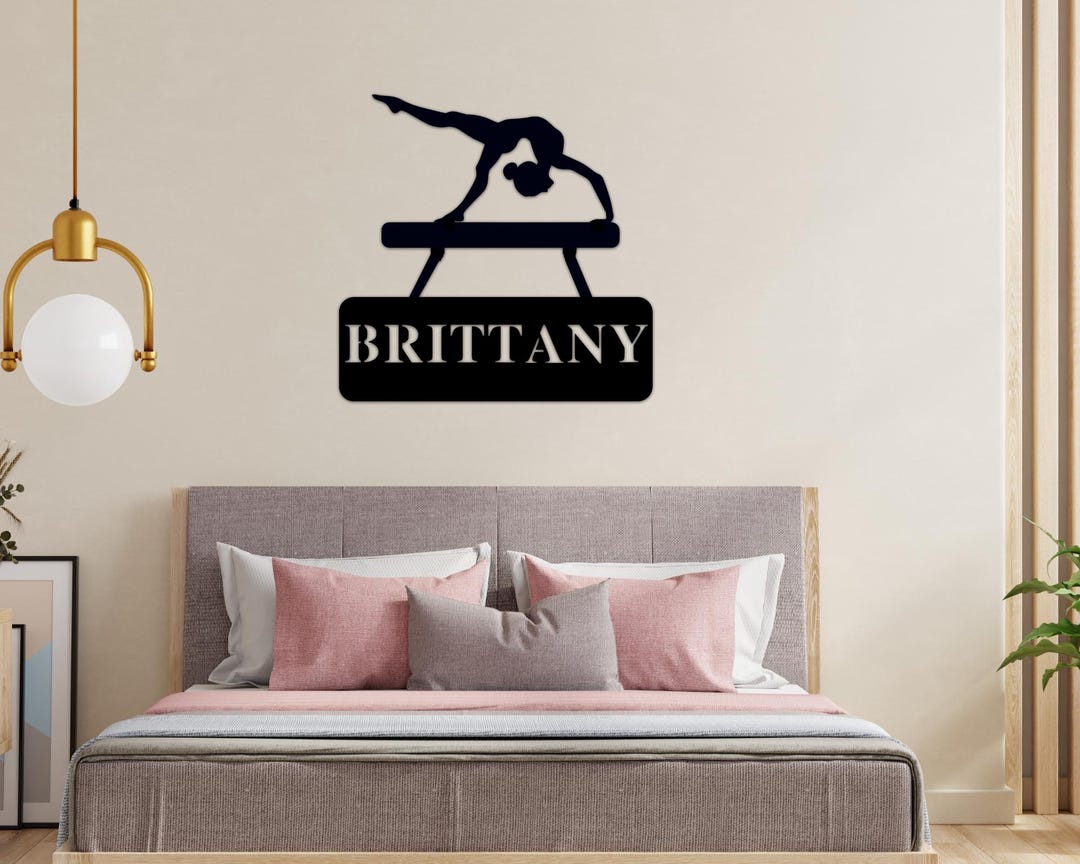 Custom Gymnastics Sign|gymnastics Balance Beam|gift|custom Metal Sign ...