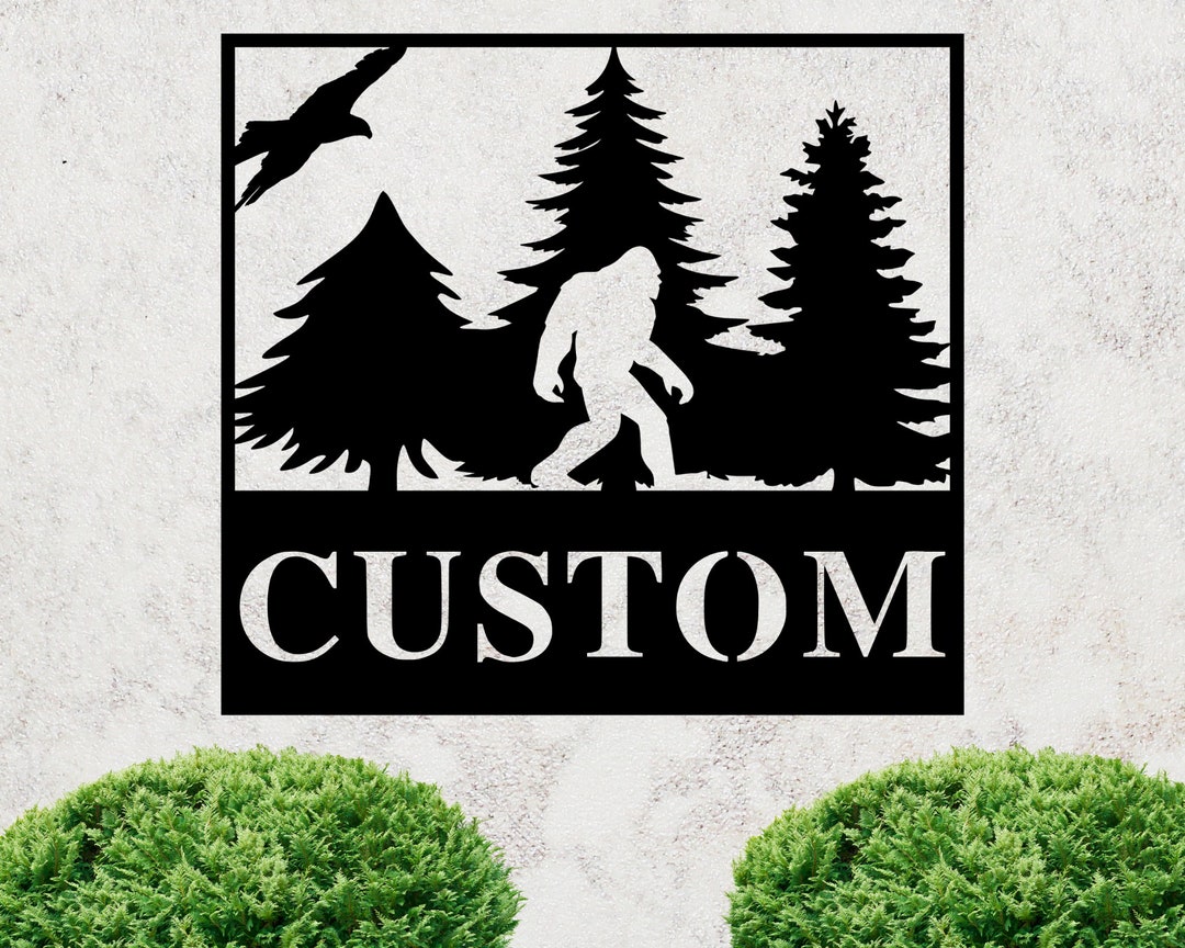 Custom Bigfoot Metal Wall Sign, Sasquatch Address Sign - Etsy