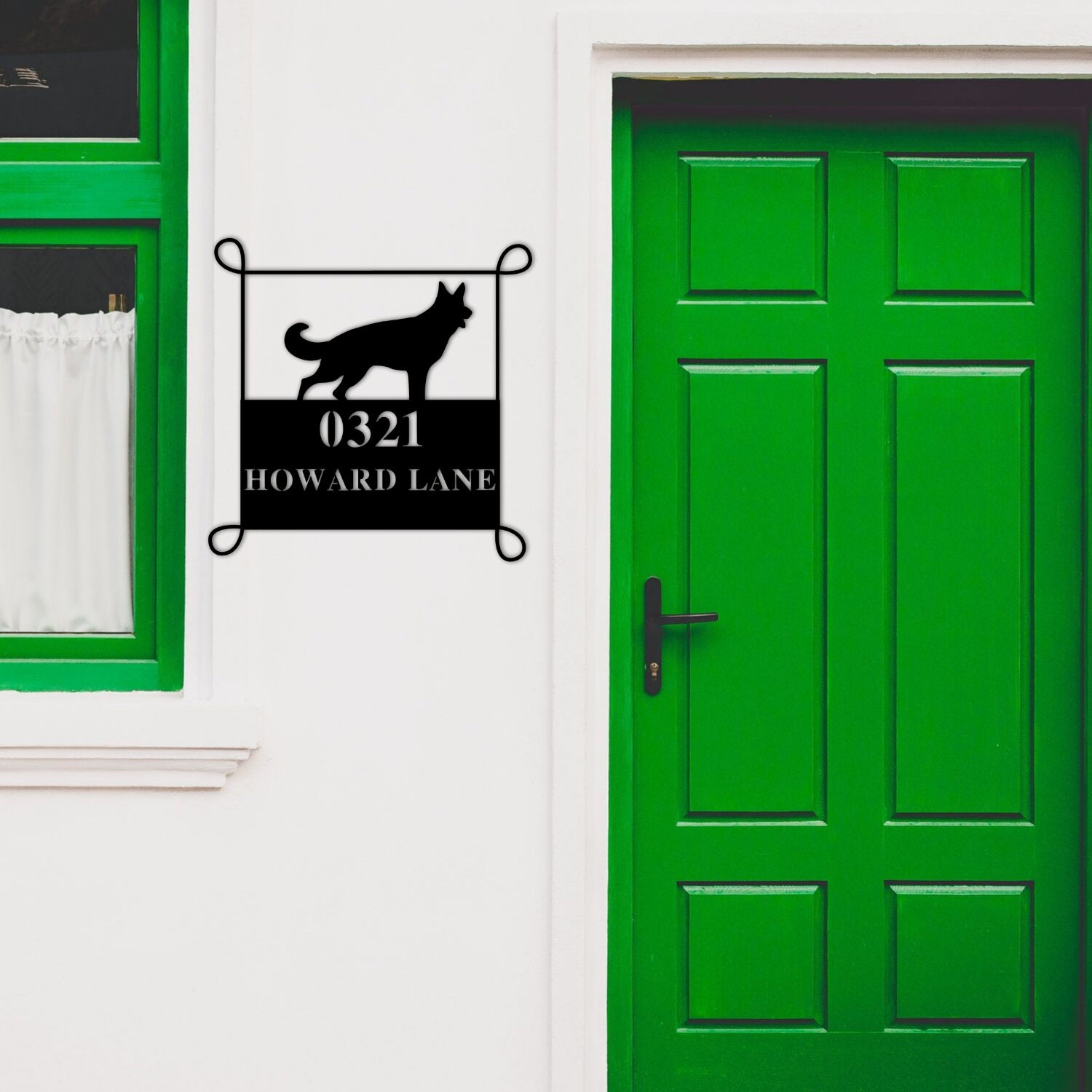 Custom Metal Sign, Address Sign, Custom Dog Sign, Dog, House Number ...