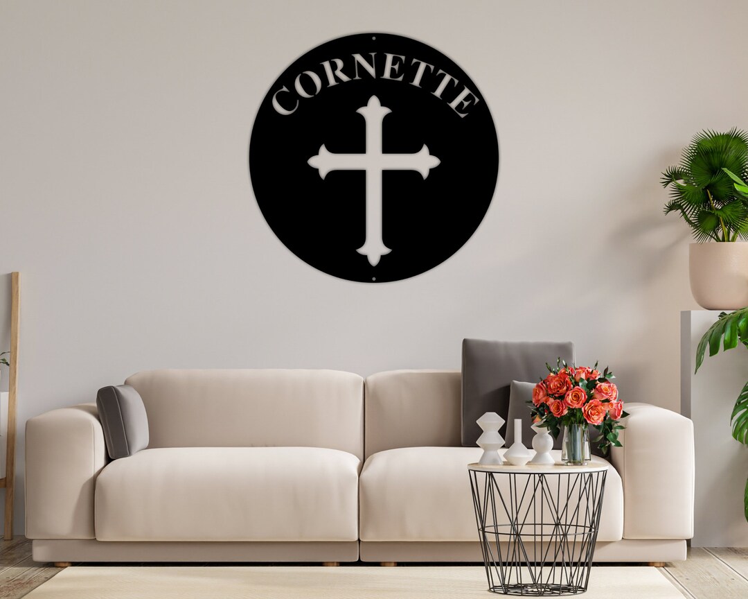 Personalized Metal Cross Sign, Wall Sign, Home Decor, Church, Custom ...