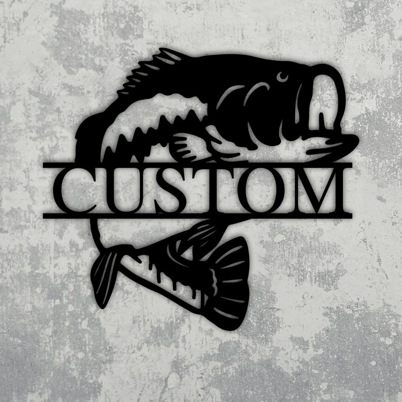 Custom Metal Bass Sign Fisherman Gifthousewarming Gif - Etsy