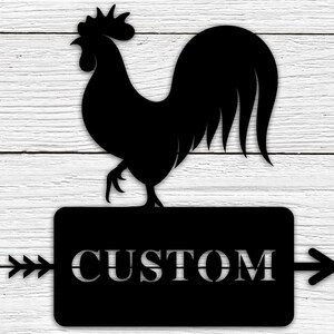 Custom Metal Rooster Sign,wall Hanging,rooster Sign,rooster,chicken ...