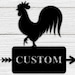 Custom Metal Rooster Sign,wall Hanging,rooster Sign,rooster,chicken ...