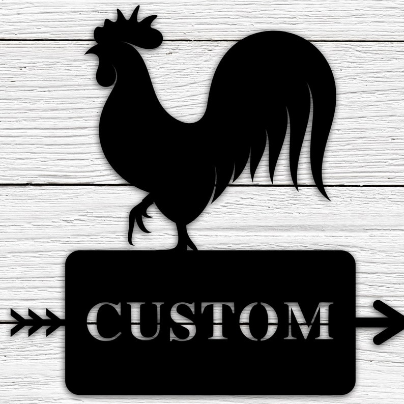 Custom Metal Rooster Sign,wall Hanging,rooster Sign,rooster,chicken ...