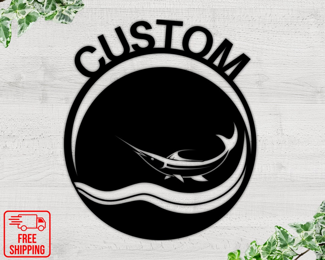 Personalize Marlin Sign, Marlin Sign, Fish Sign, Ocean Sign, Wall Sign ...