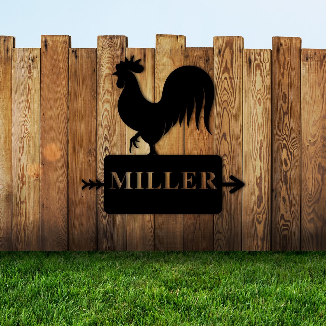 Custom Metal Rooster Sign,wall Hanging,rooster Sign,rooster,chicken ...