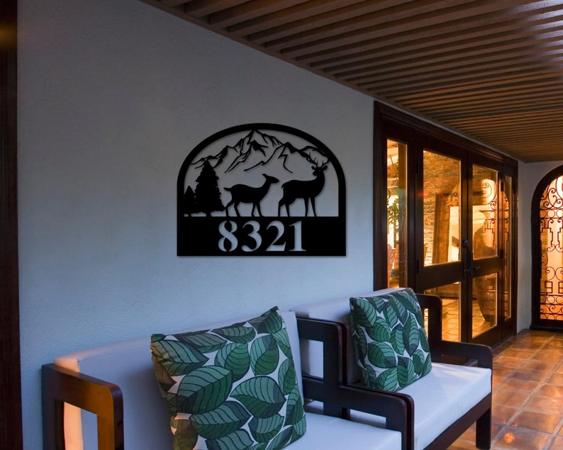 Deer Address Sign Metal Deer Address Sign Metal House | Etsy