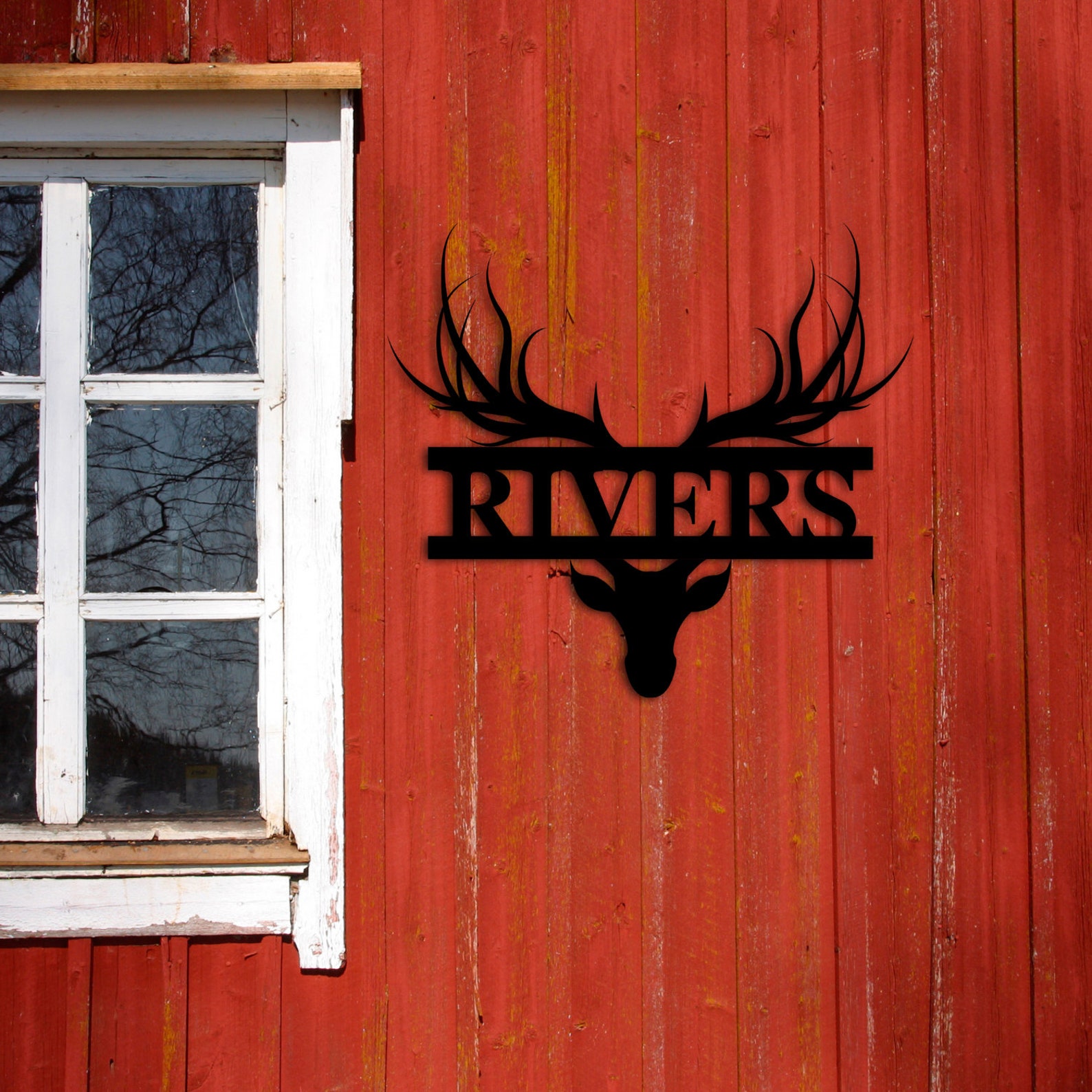 Custom Metal Deer Head Sign, Wall Hanging, Deer Sign, Home Decor ...