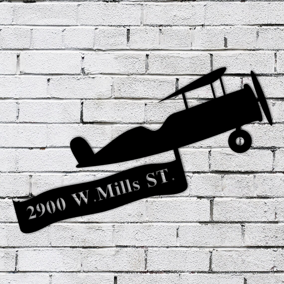 Custom Metal Sign, Airplane, House Numbers,address Sign, Family Name ...