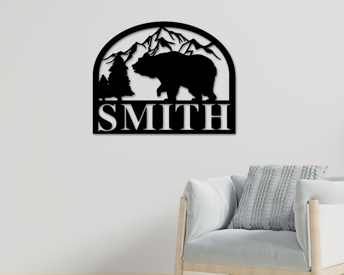 Metal Bear Name Sign Bear Metal Sign Bear Sign Animal Metal | Etsy