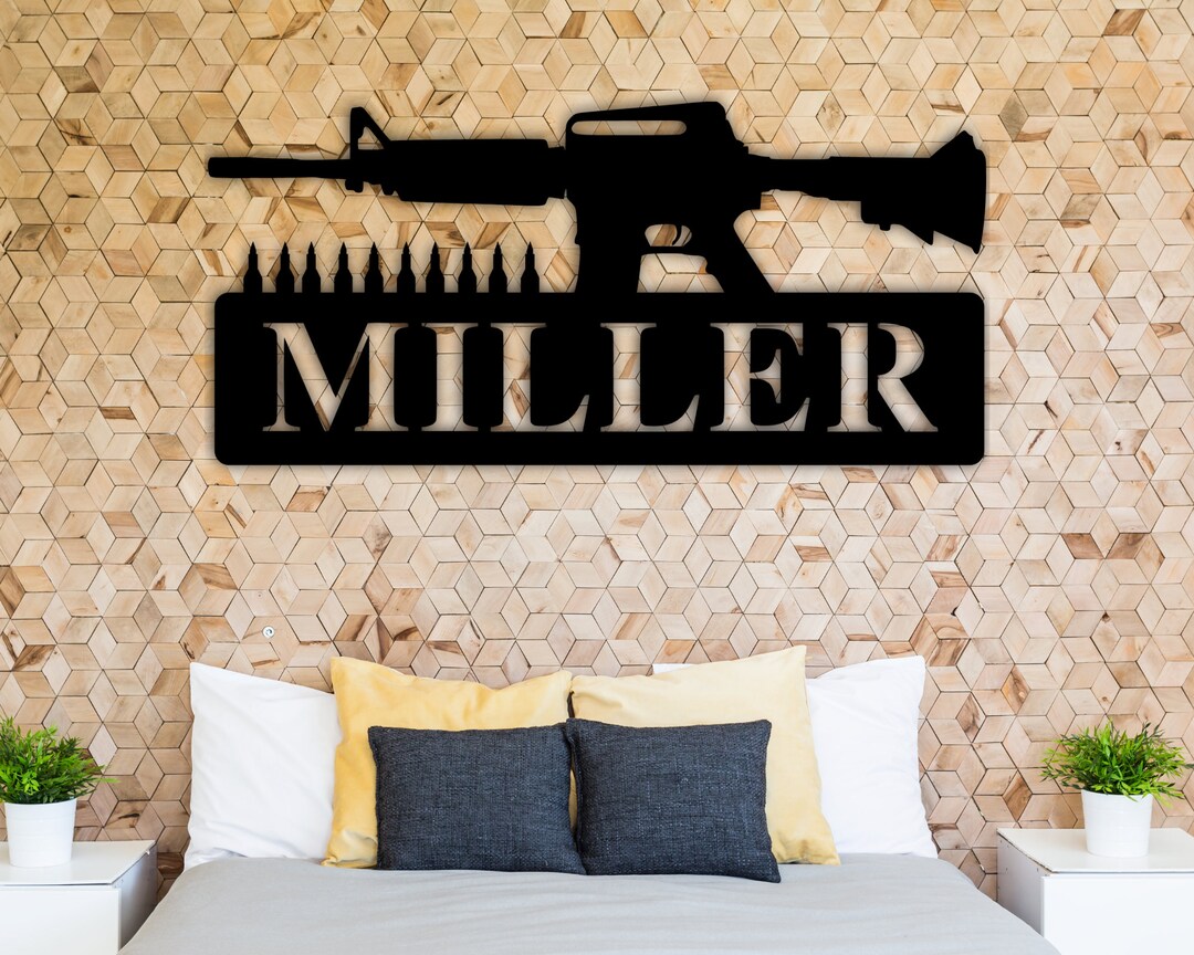 AR-15 Custom Metal Sign,address Sign,gun Sign,name Sign,gift for Dad ...