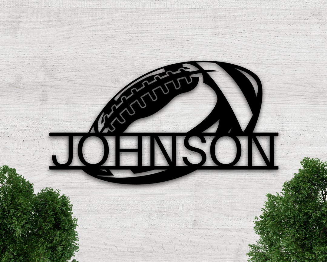 Personalized Football Name Sign, Metal Football Name Sign, Football ...