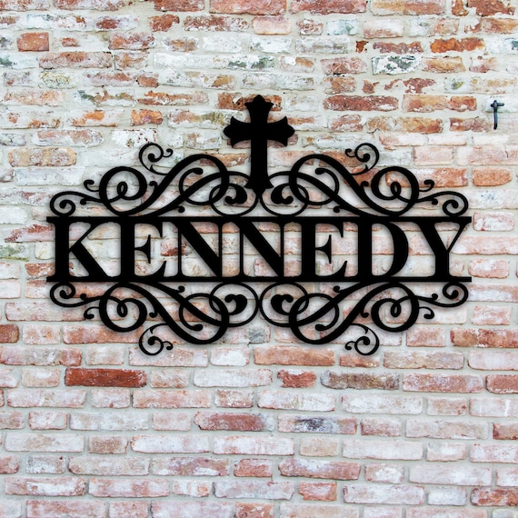 Custom Metal Name Signmetal Cross Housewarming Gift Church - Etsy