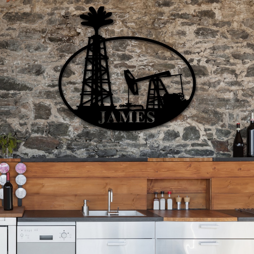 Custom Metal Name Sign,oil Rig,oil,oil Field,offshore, Custom Metal ...