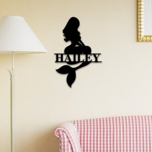 Custom Wall Sign, Wall Decor, Mermaid Sign, Mermaid,ocean, Name Sign ...