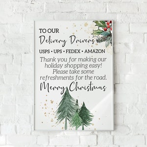 Delivery Driver Christmas Thank You Printable. Printable to Help Spread ...