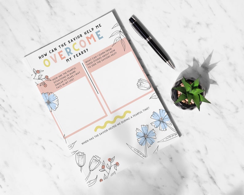 How Can the Savior Help Me Overcome My Fears March 12th Printable ...