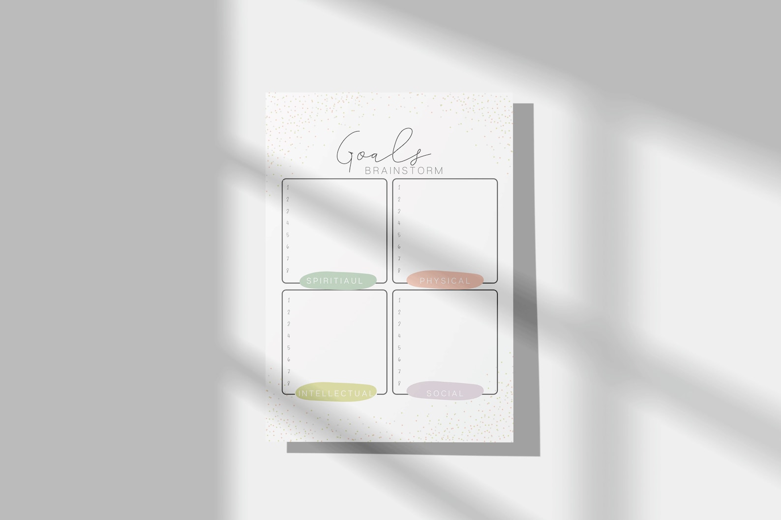 Four Goal Printable Brainstorming Pastel. Come Follow Me Goal Sheet ...