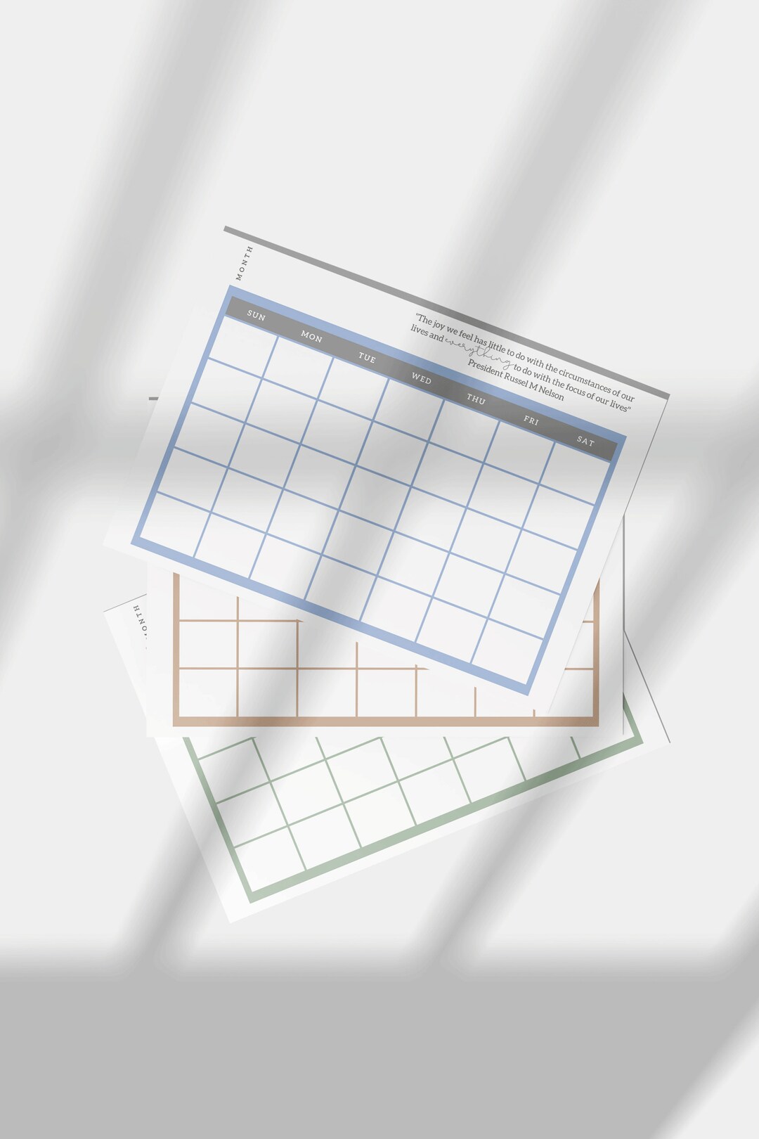 Printable Plain Blank Calendar. 12 Month Calendar. Desk Calendar ...