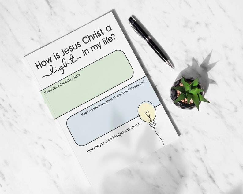 How is Jesus Christ a Light in My Life? Printable Lesson Worksheet AND ...