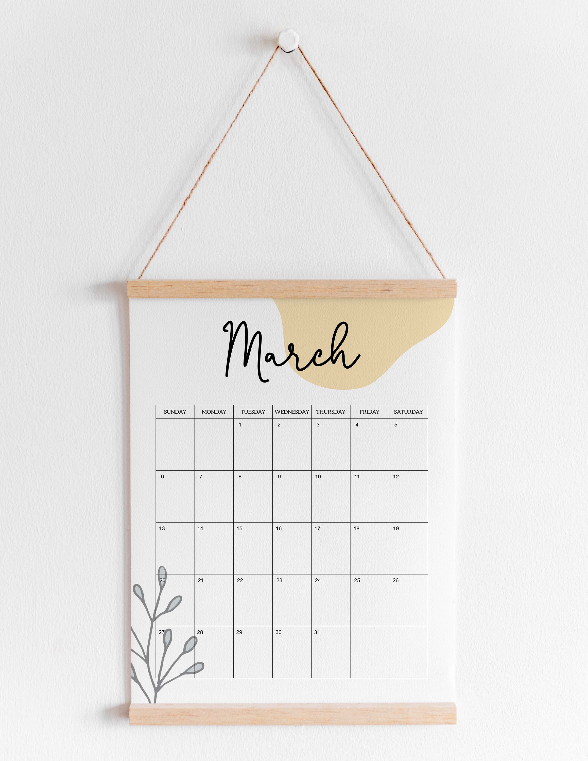 2022 Printable Monthly Calendar. 12 Month Calendar. Desk Calendar ...