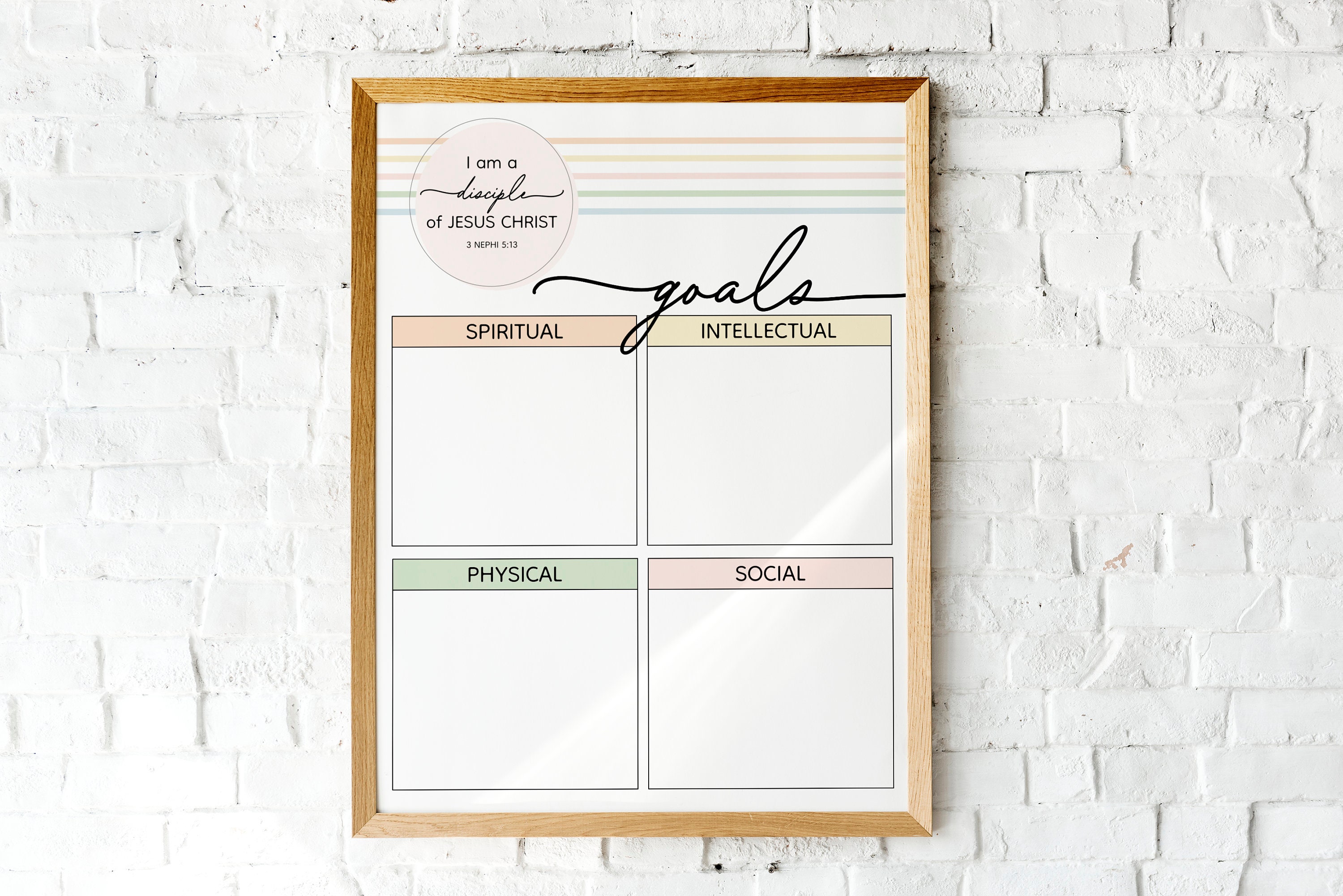 Four Goals Printable - Goal Prints. Spiritual, Physical, Intellectual ...