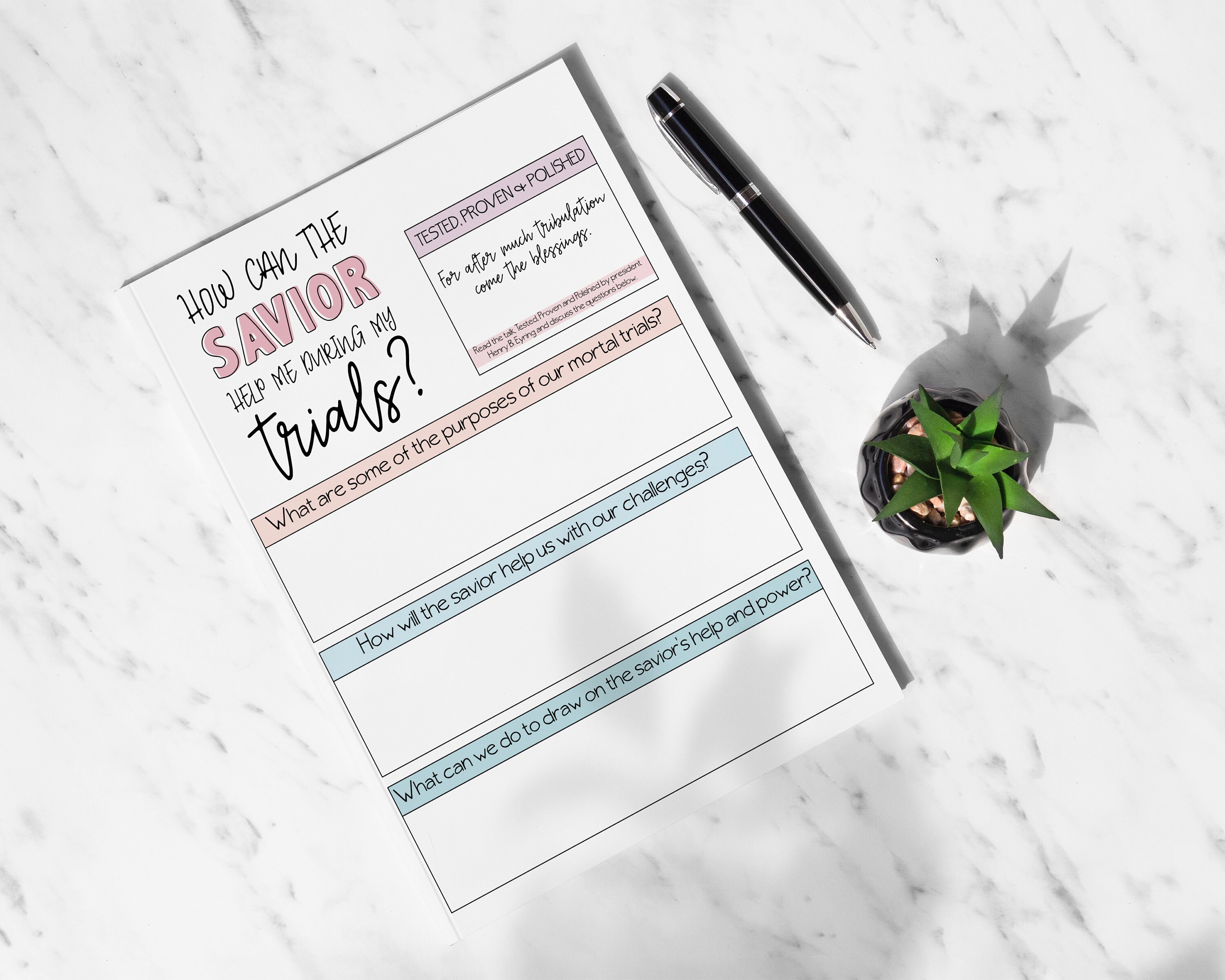 How Can the Savior Help Me During My Trials? August 28th Printable ...
