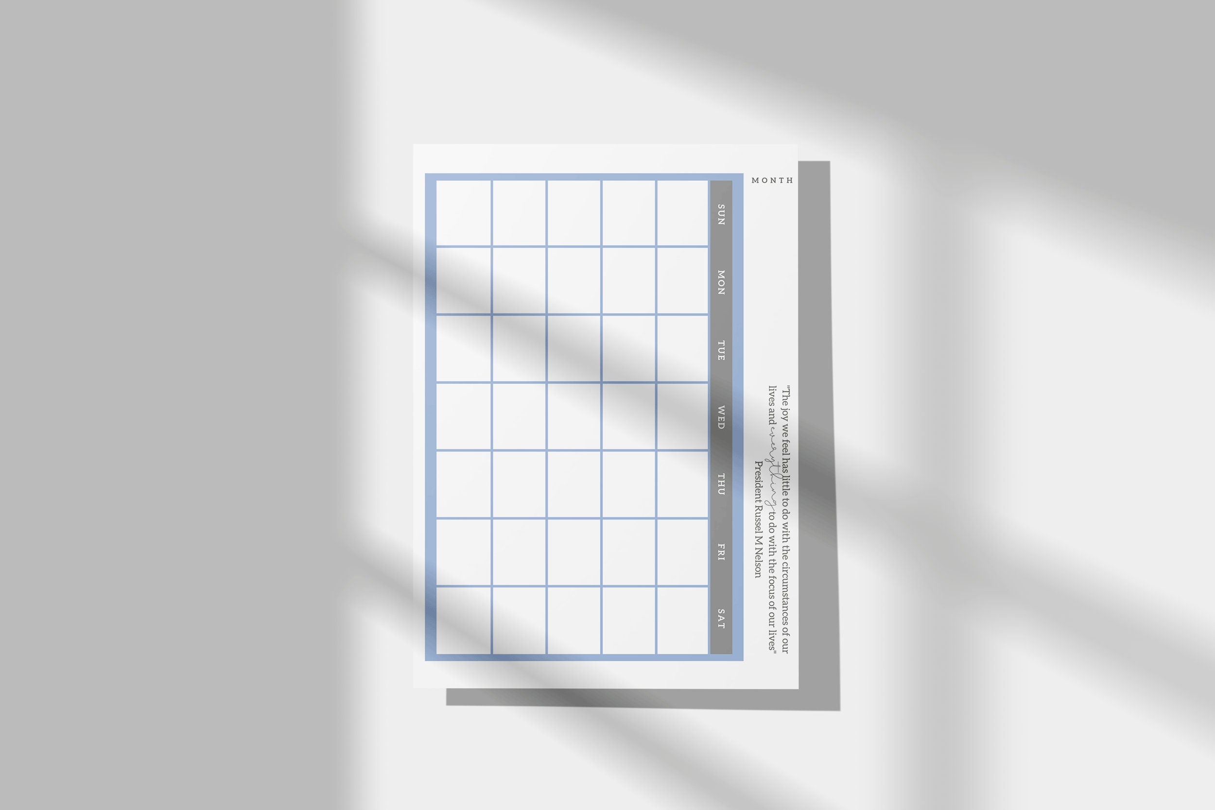 Printable Plain Blank Calendar. 12 Month Calendar. Desk Calendar ...