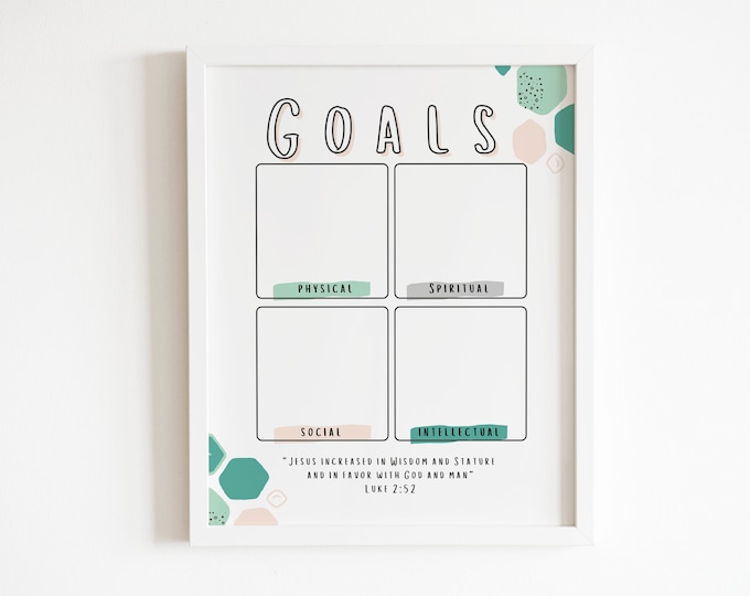 Four Goals Printable NEW VERSION. Spiritual, Physical, Intellectual ...