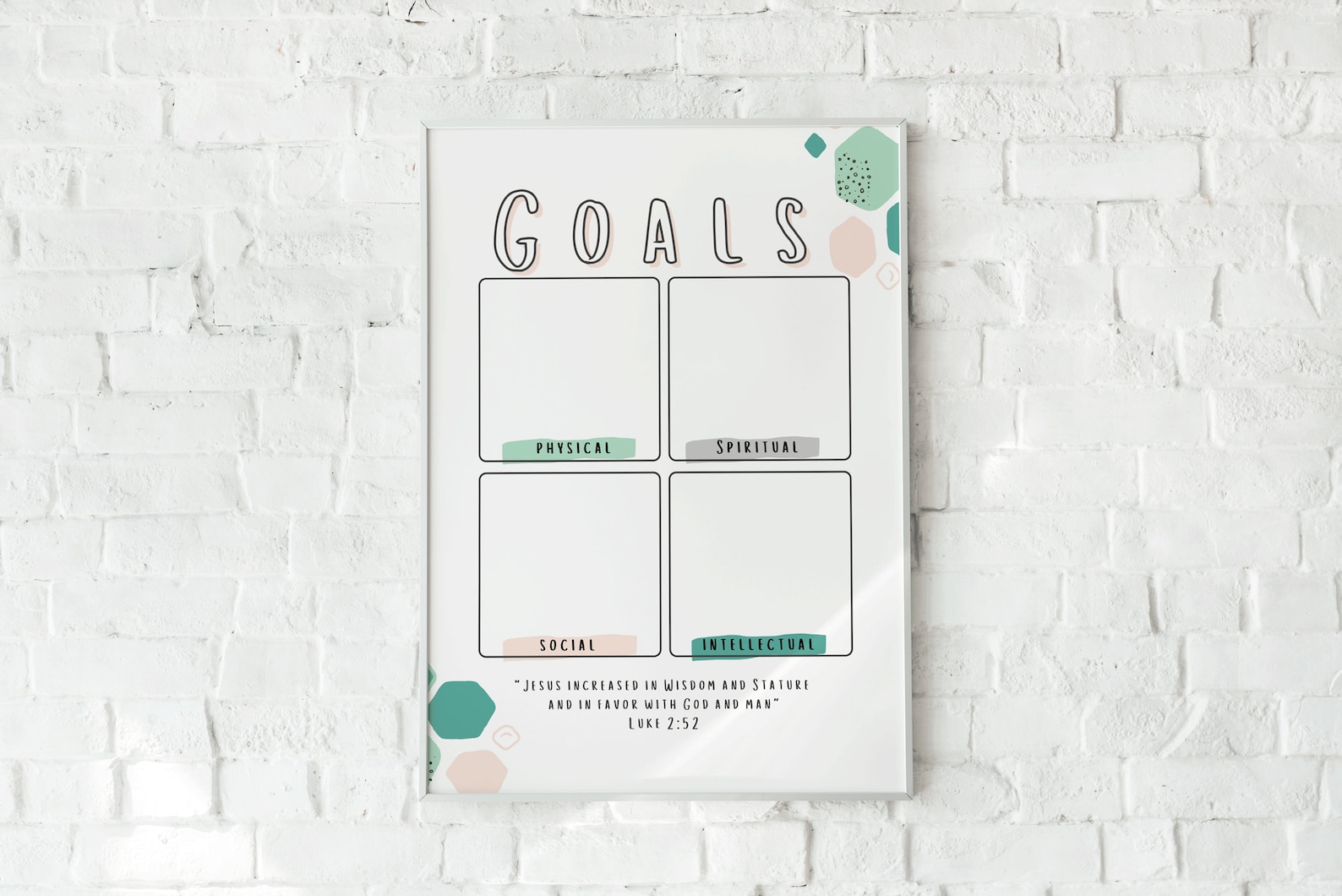Four Goals Printable Geometric. Goal Prints. Spiritual, Physical ...