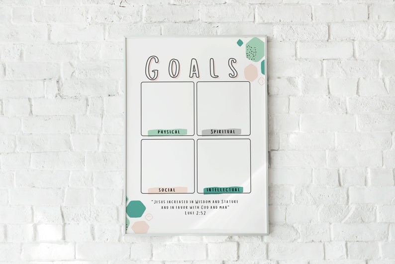 Four Goals Printable Geometric. Goal Prints. Spiritual, Physical ...