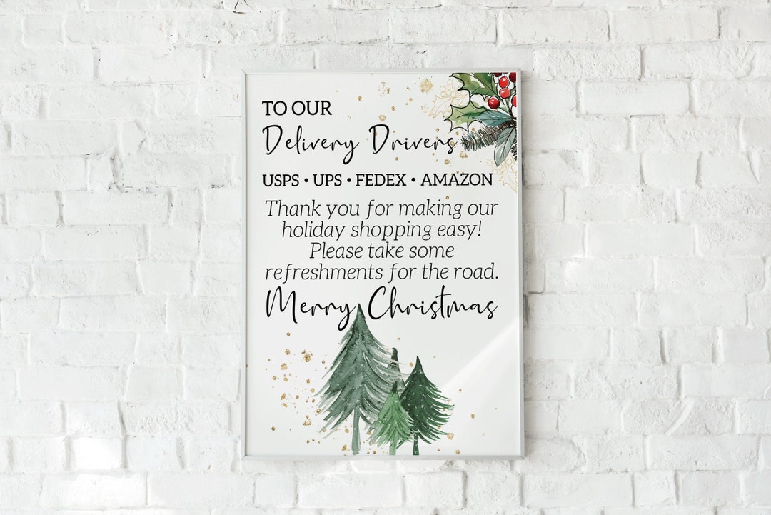 Delivery Driver Christmas Thank You Printable. Printable to Help Spread ...