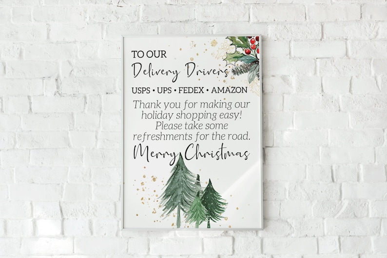 Delivery Driver Christmas Thank You Printable. Printable to Help Spread ...