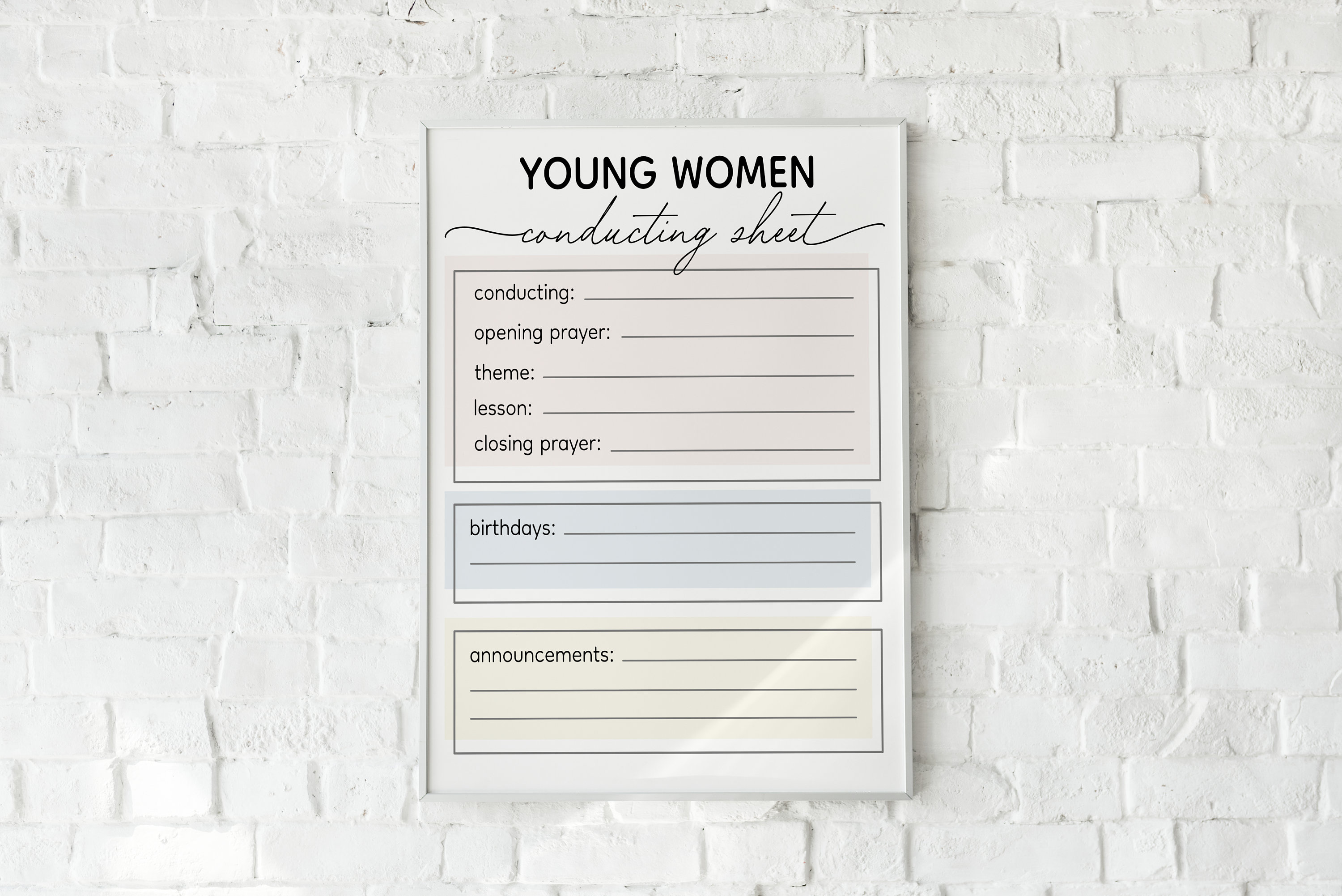 NEW 2024 Young Women Conducting Sheet for Class Opening Exercises. - Etsy