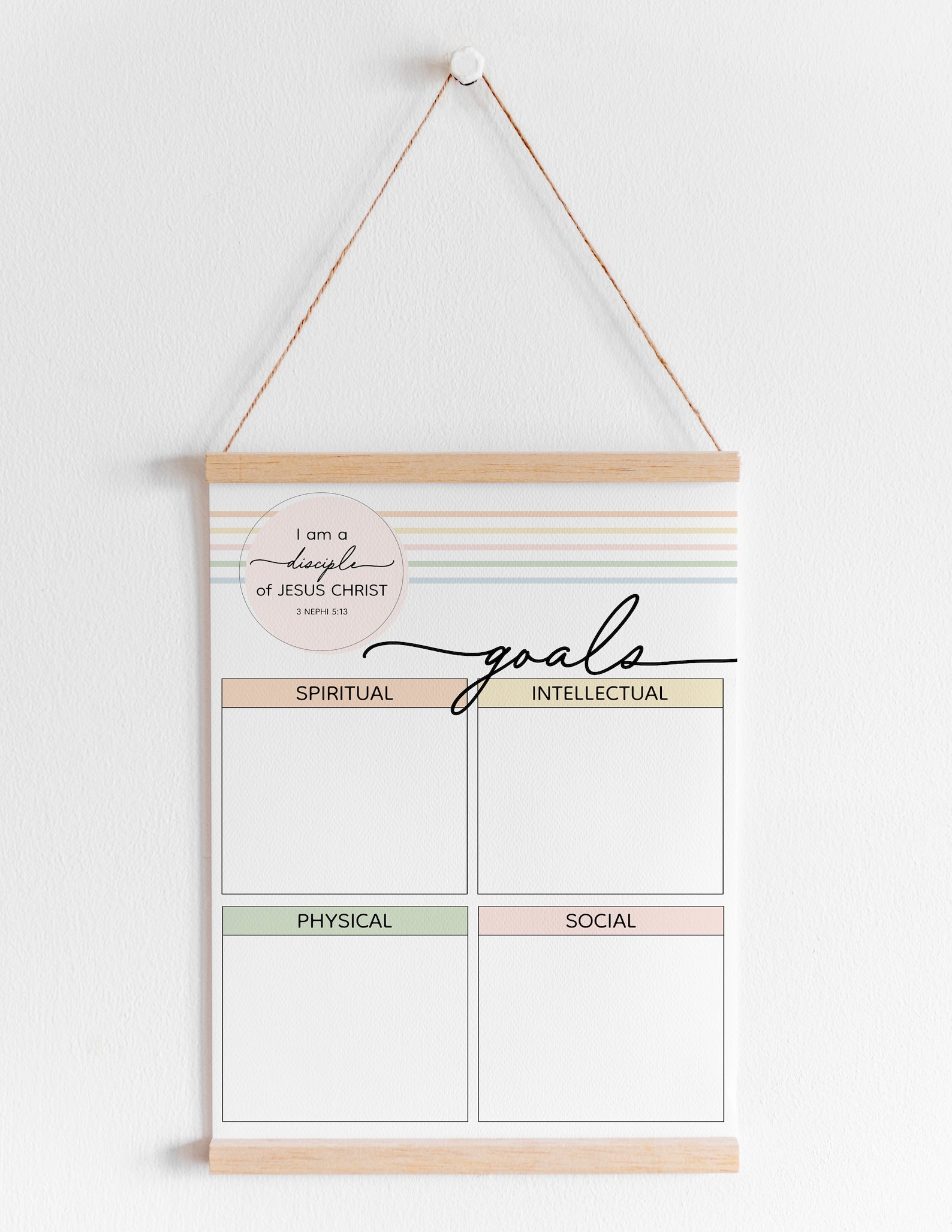 Four Goals Printable - Goal Prints. Spiritual, Physical, Intellectual ...