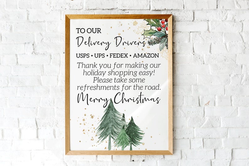 Delivery Driver Christmas Thank You Printable. Printable to Help Spread ...