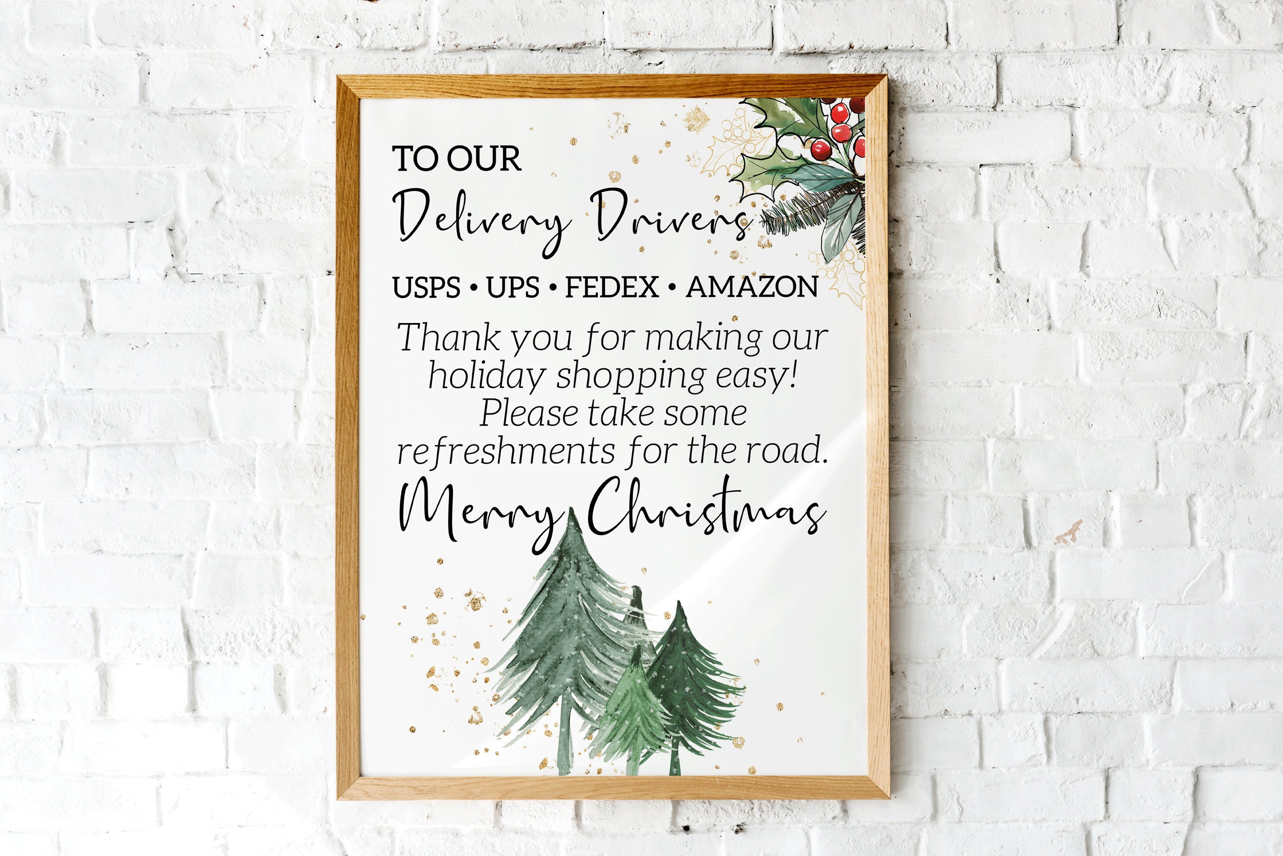 Delivery Driver Christmas Thank You Printable. Printable to Help Spread ...