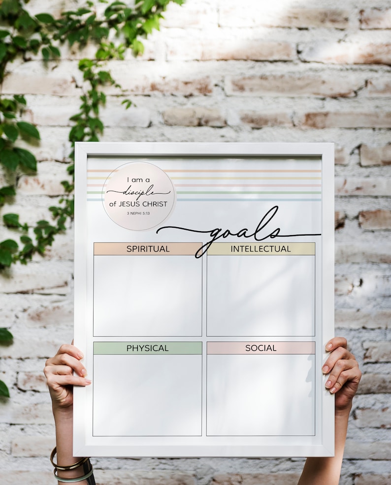 Four Goals Printable - Goal Prints. Spiritual, Physical, Intellectual ...